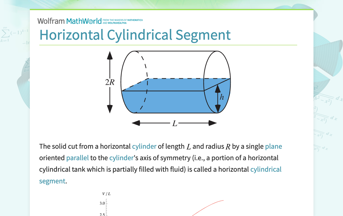 Horizontal Cylinder Calculator Surface Area And Volume Of A Cylinder