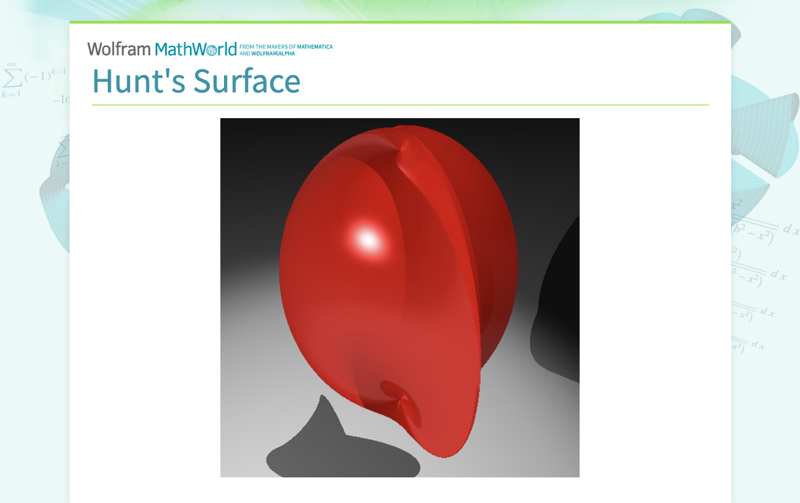 Hunt's Surface -- from Wolfram MathWorld
