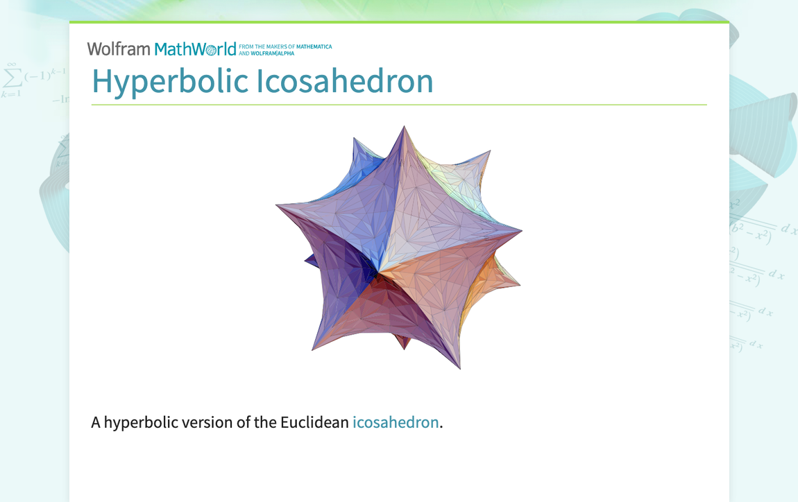 Hyperbolic Icosahedron -- from Wolfram MathWorld
