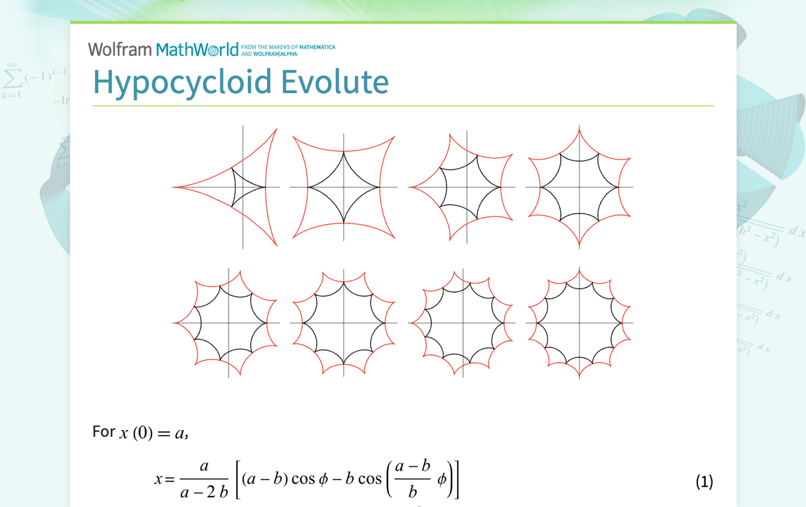 Hypocycloid Evolute -- from Wolfram MathWorld