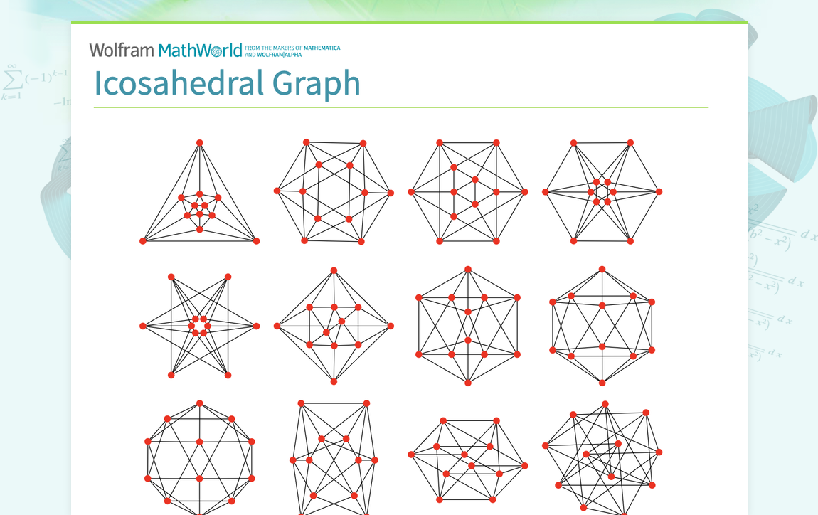 Icosahedral Graph -- from Wolfram MathWorld