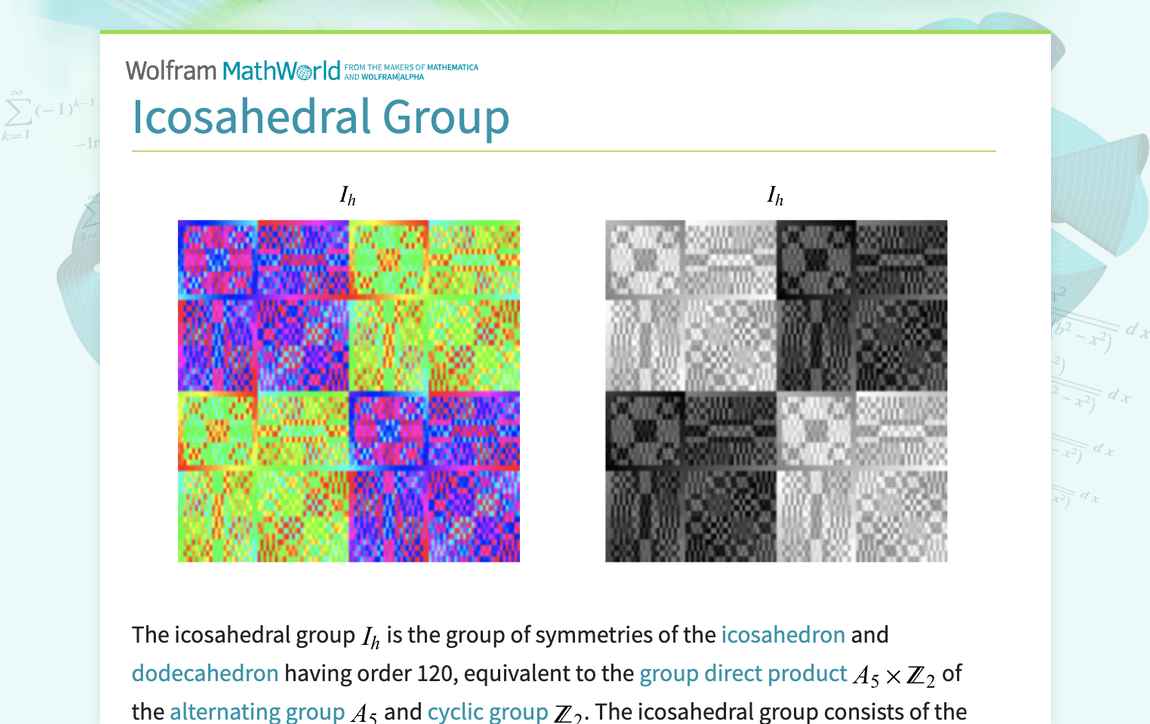 Icosahedral Group -- from Wolfram MathWorld