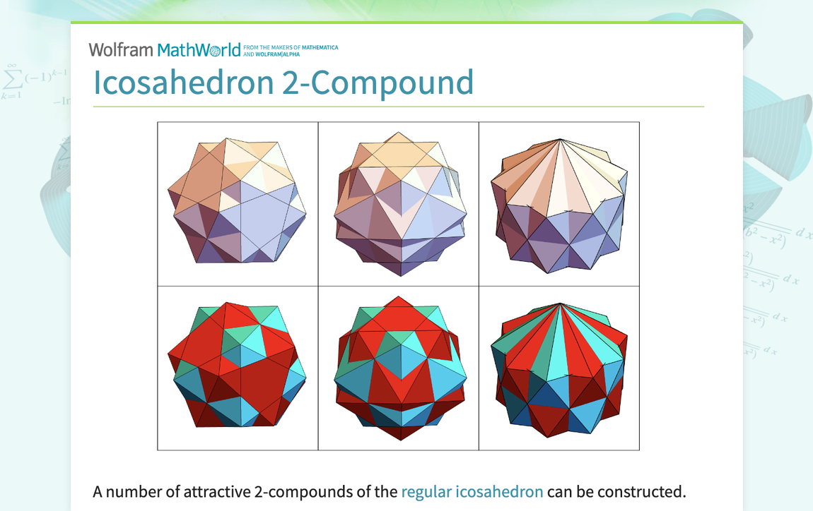 Icosahedron 2-Compound -- from Wolfram MathWorld
