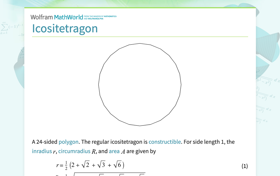 Icositetragon -- from Wolfram MathWorld