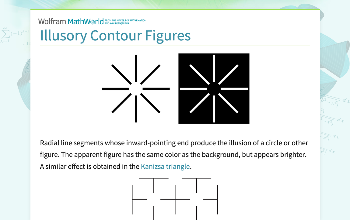 Illusory Contour Figures -- from Wolfram MathWorld