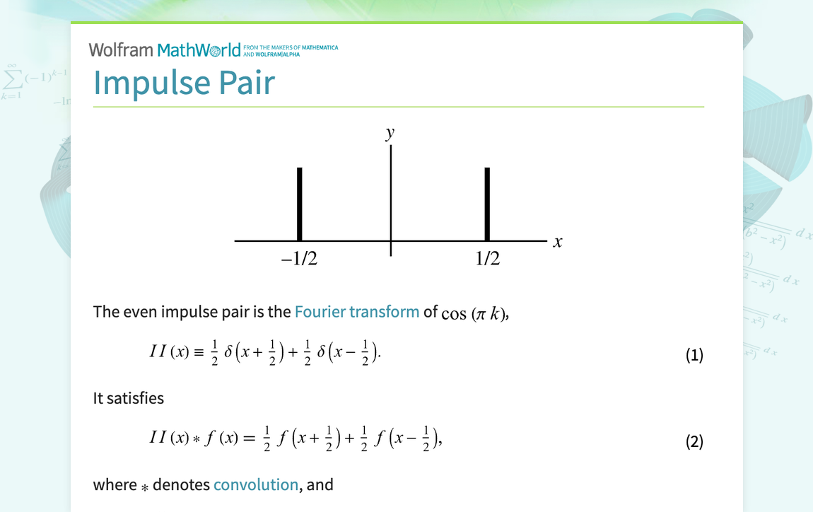 Impulse Pair -- from Wolfram MathWorld
