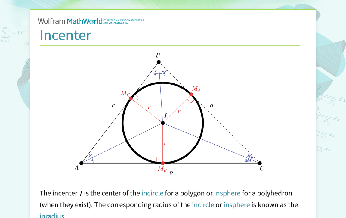 Incenter Geometry