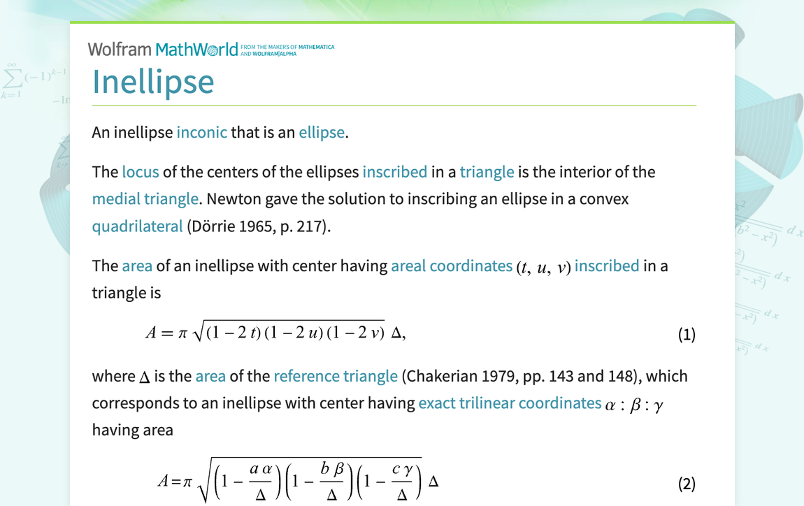 Inellipse -- from Wolfram MathWorld