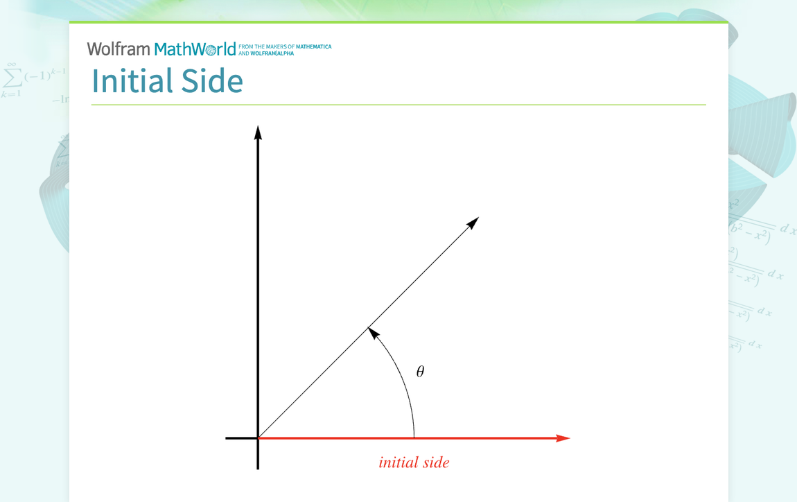 Initial Side -- from Wolfram MathWorld