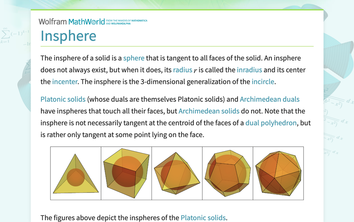 Insphere -- from Wolfram MathWorld
