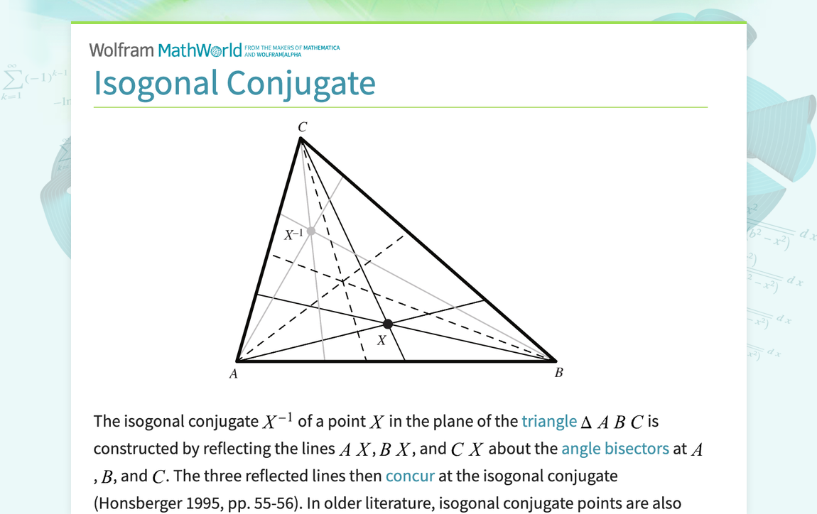Isogonal Conjugate -- from Wolfram MathWorld