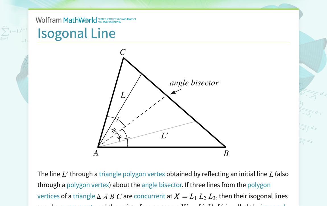 Isogonal Line -- from Wolfram MathWorld