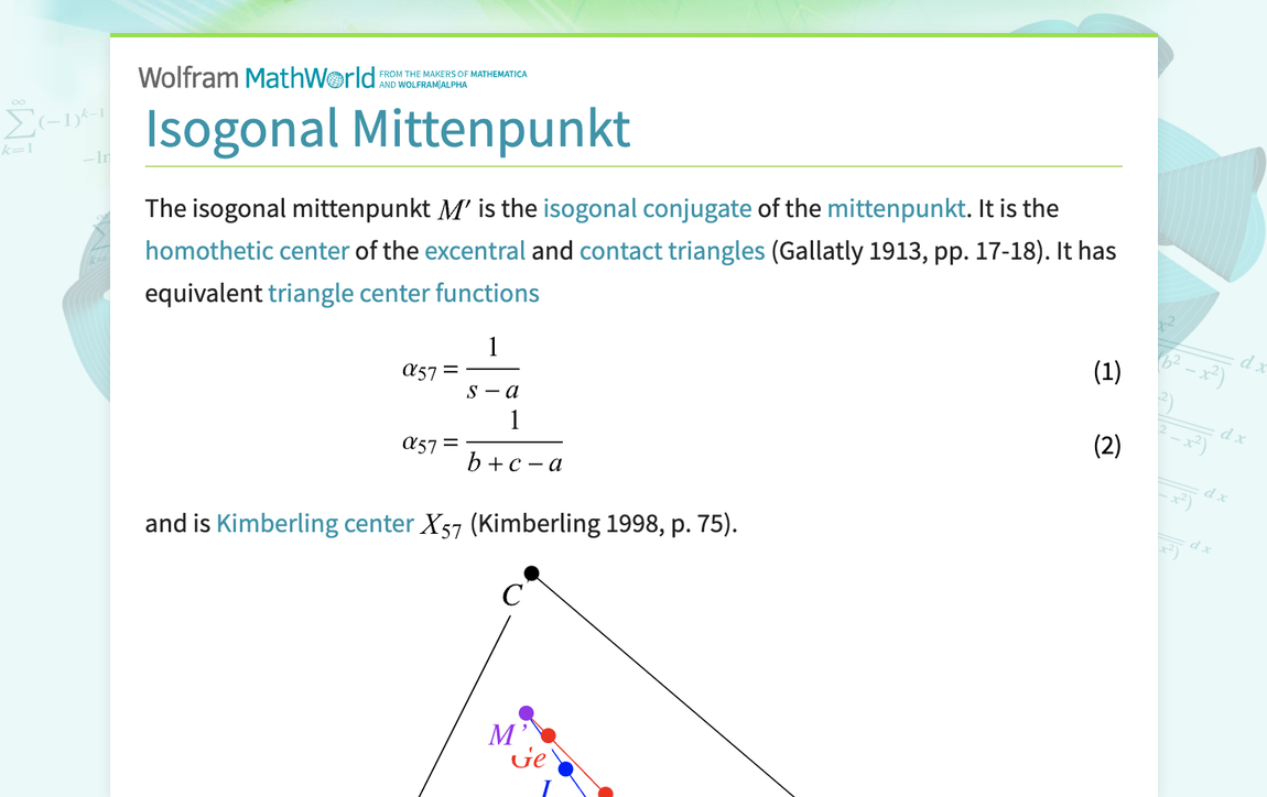 Isogonal Mittenpunkt -- from Wolfram MathWorld