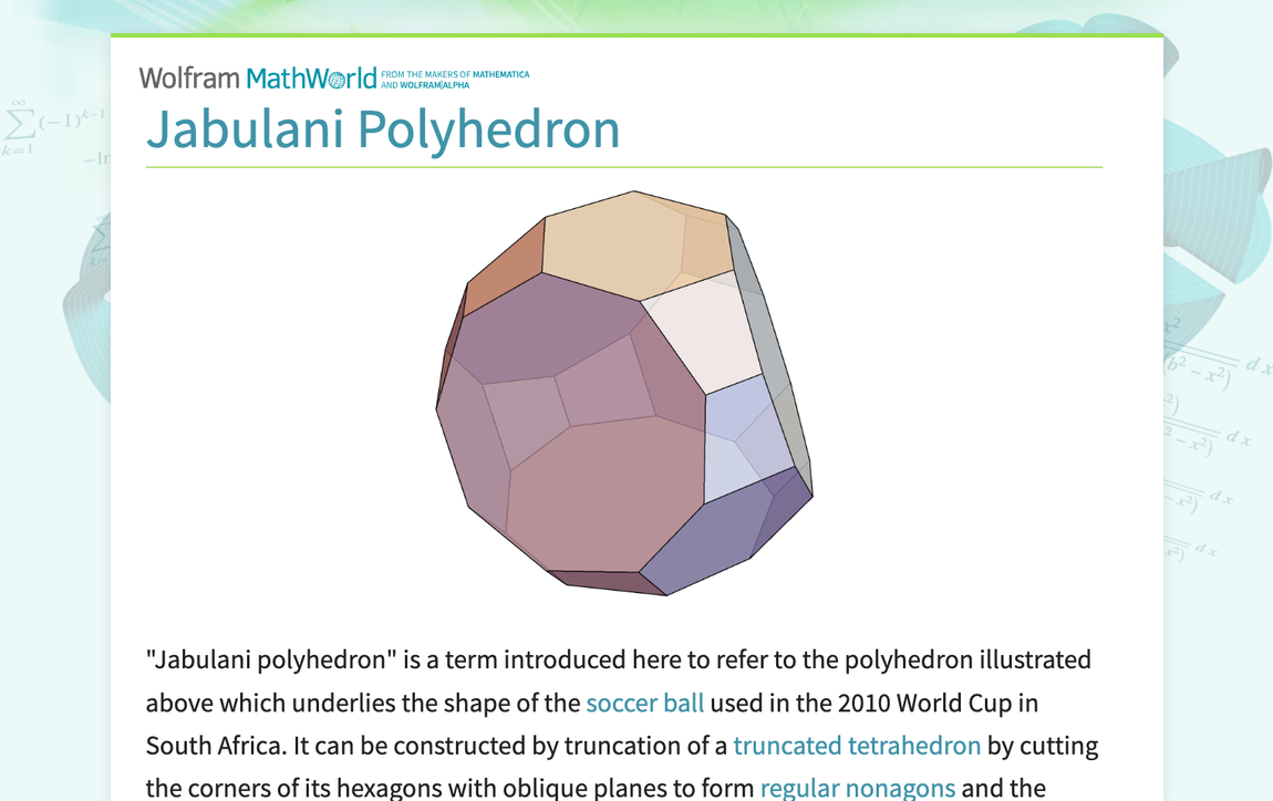 Soccer Ball Mathematics