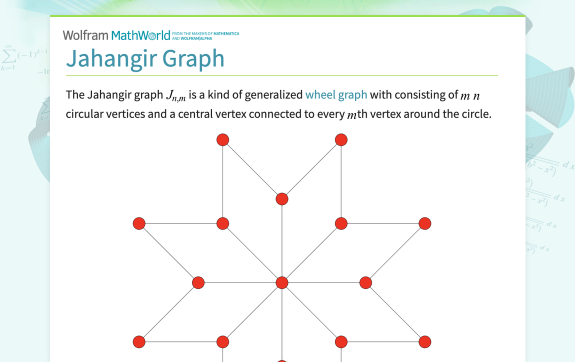 Jahangir Graph -- from Wolfram MathWorld