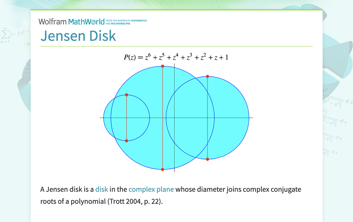 Jensen Disk -- from Wolfram MathWorld