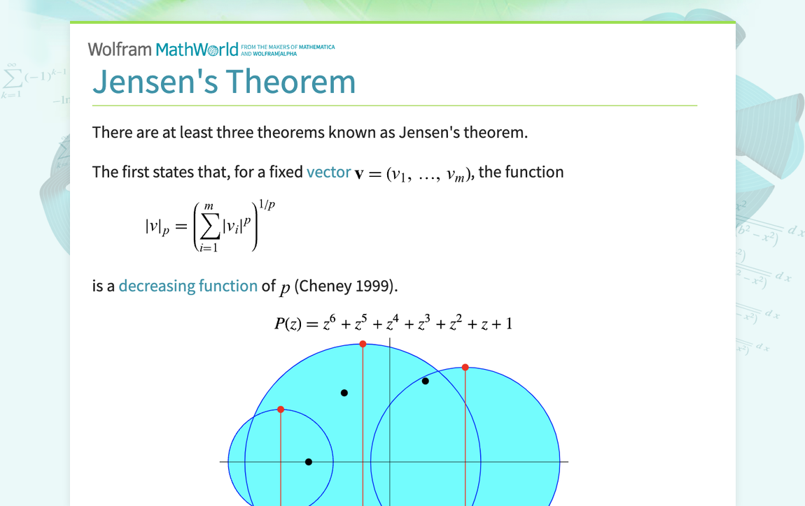Jensen's Theorem -- from Wolfram MathWorld