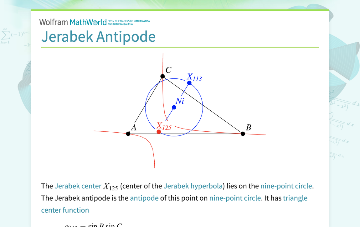 Jerabek Antipode -- from Wolfram MathWorld