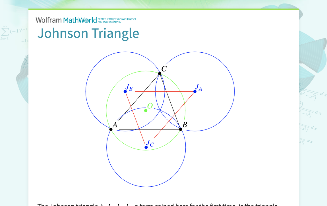 Johnson Triangle -- from Wolfram MathWorld
