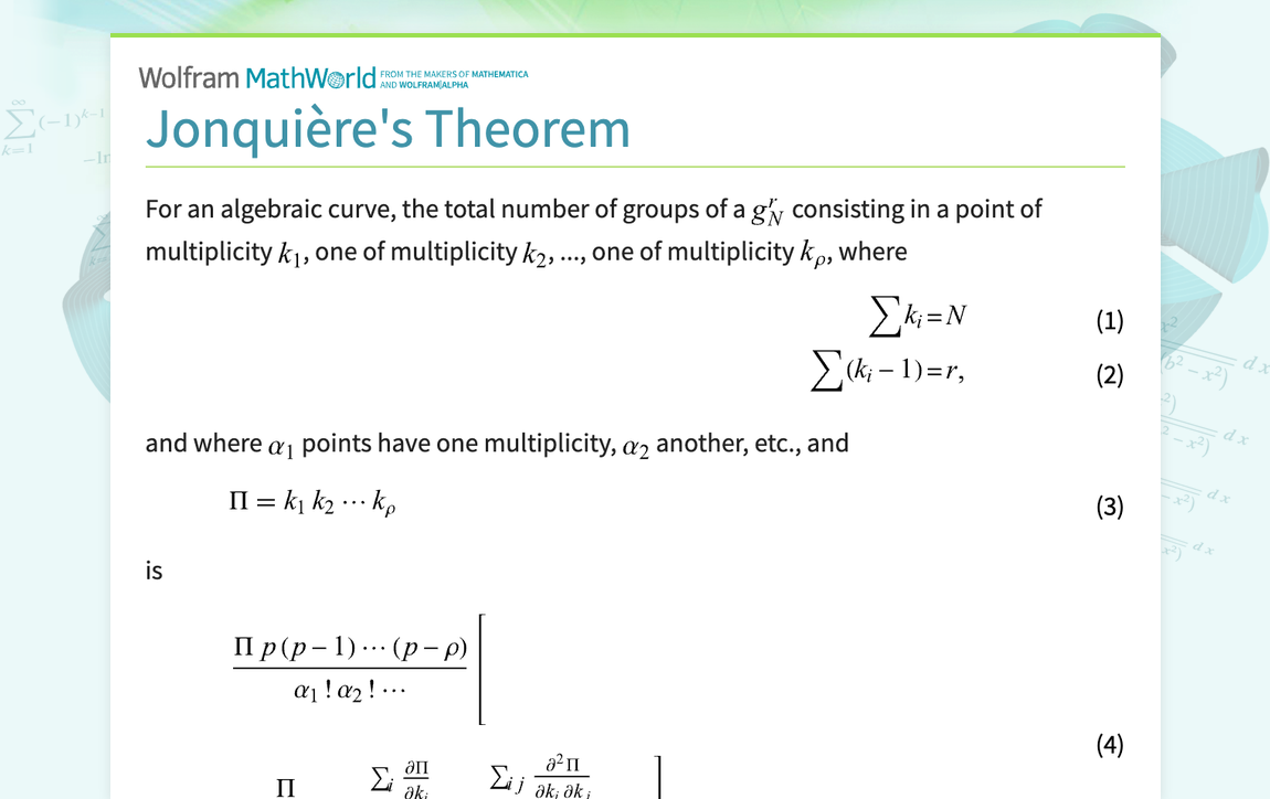 Jonquière's Theorem -- from Wolfram MathWorld