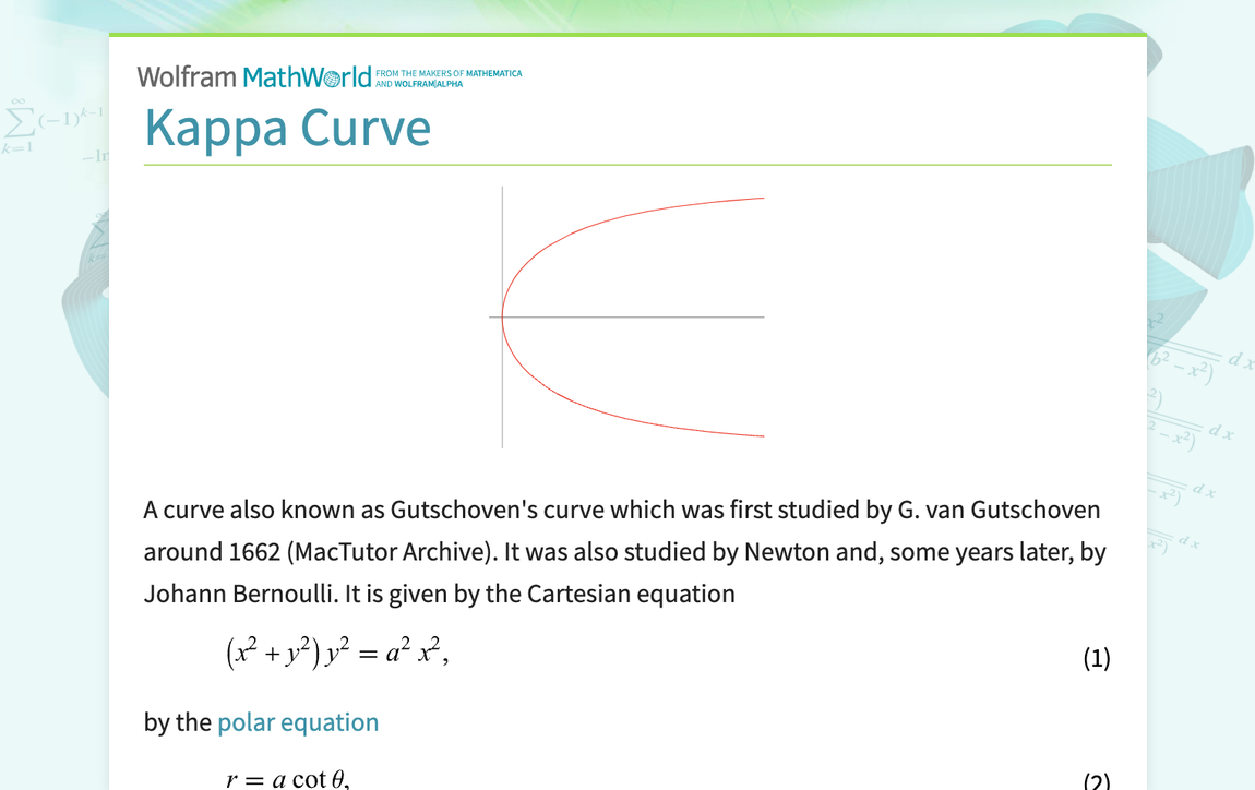 Kappa Curve -- from Wolfram MathWorld