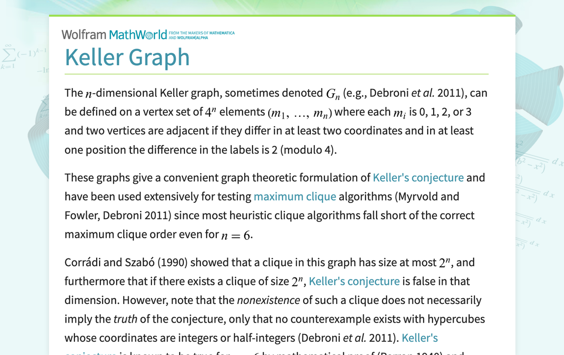 Keller Graph -- from Wolfram MathWorld