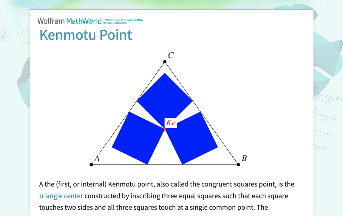 Kenmotu Point -- from Wolfram MathWorld