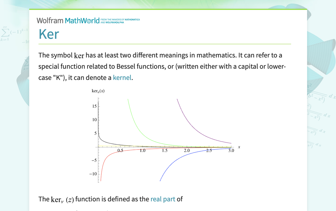 Ker -- from Wolfram MathWorld