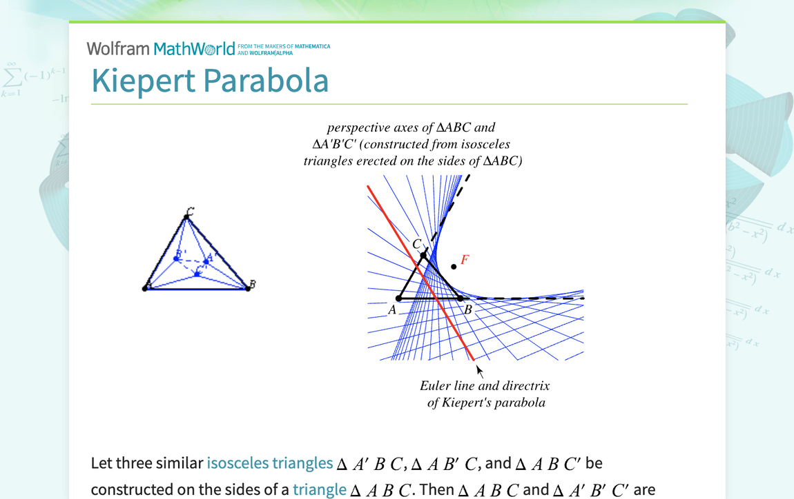 Kiepert Parabola -- from Wolfram MathWorld