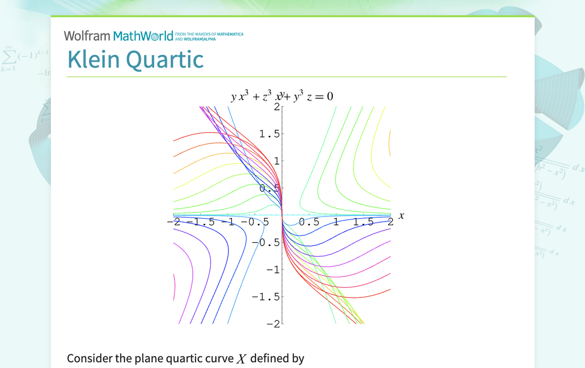 Klein Quartic -- from Wolfram MathWorld
