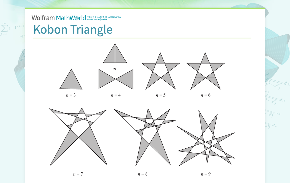 Kobon Triangle -- from Wolfram MathWorld