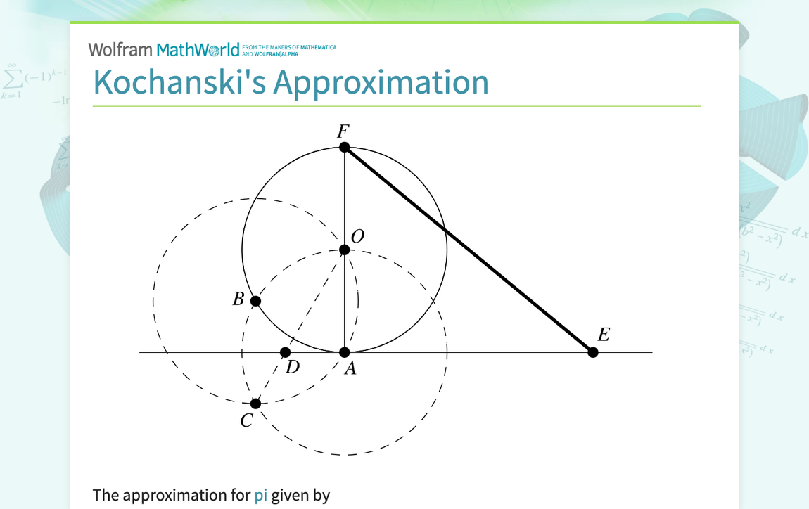 Kochanski's Approximation -- from Wolfram MathWorld