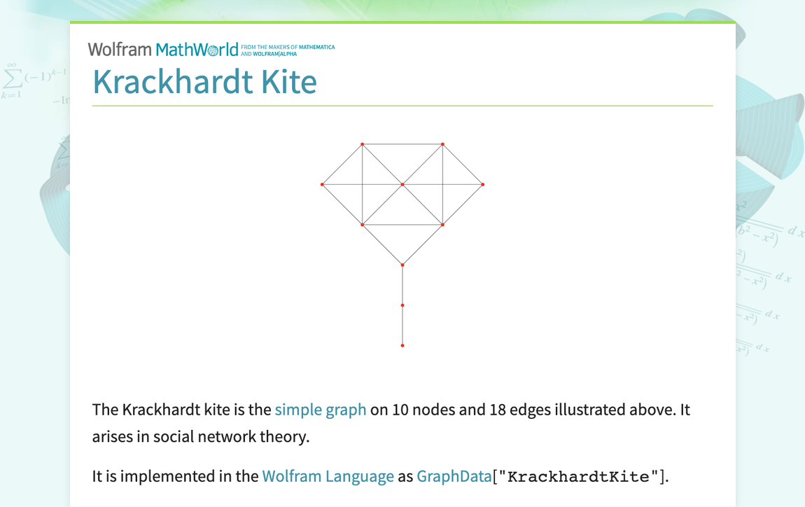 Krackhardt Kite -- from Wolfram MathWorld