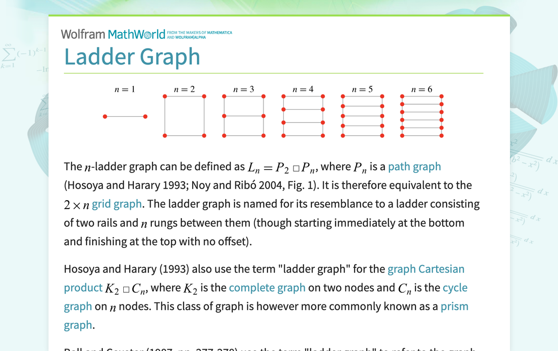 Ladder Graph -- from Wolfram MathWorld