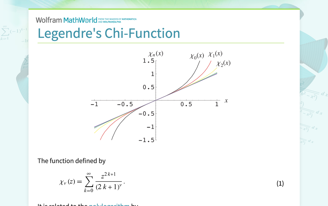 Legendre's Chi-Function -- from Wolfram MathWorld