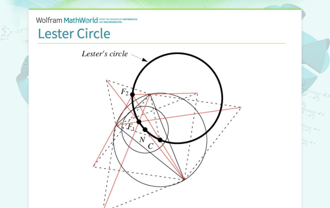 Lester Circle -- from Wolfram MathWorld