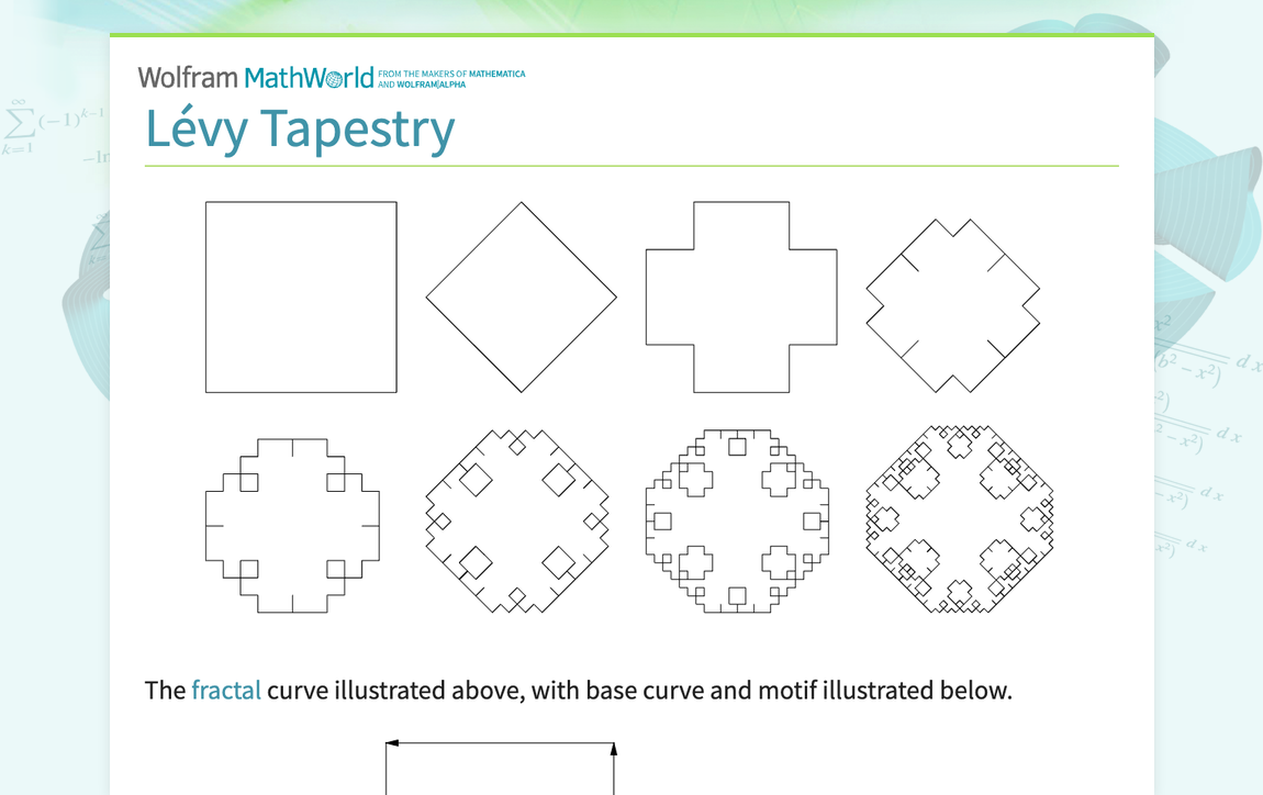 Lévy Tapestry -- from Wolfram MathWorld