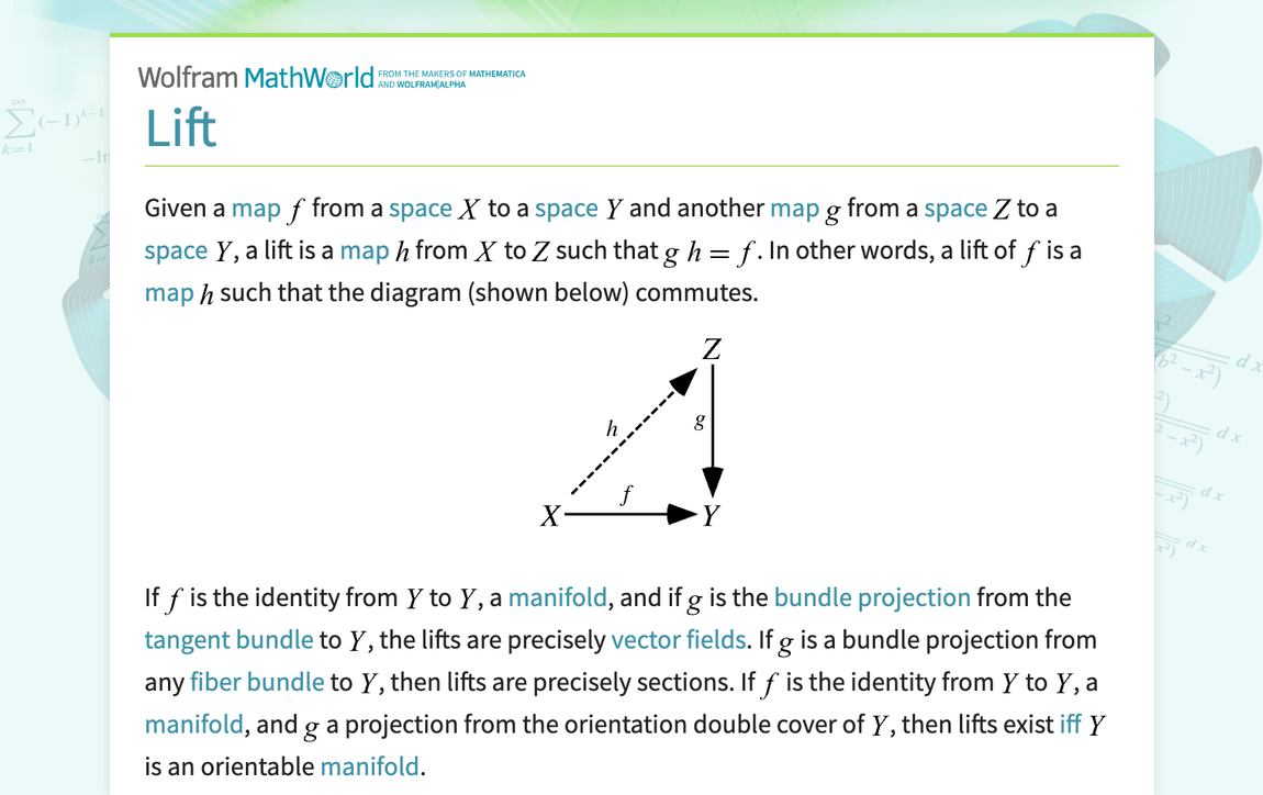 Lift -- from Wolfram MathWorld