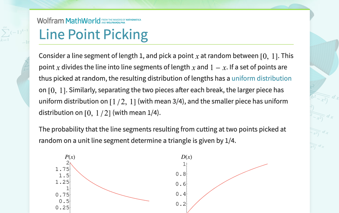 Line Point Picking -- from Wolfram MathWorld