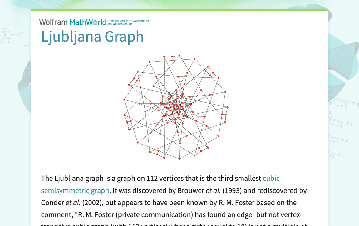 Ljubljana Graph -- from Wolfram MathWorld