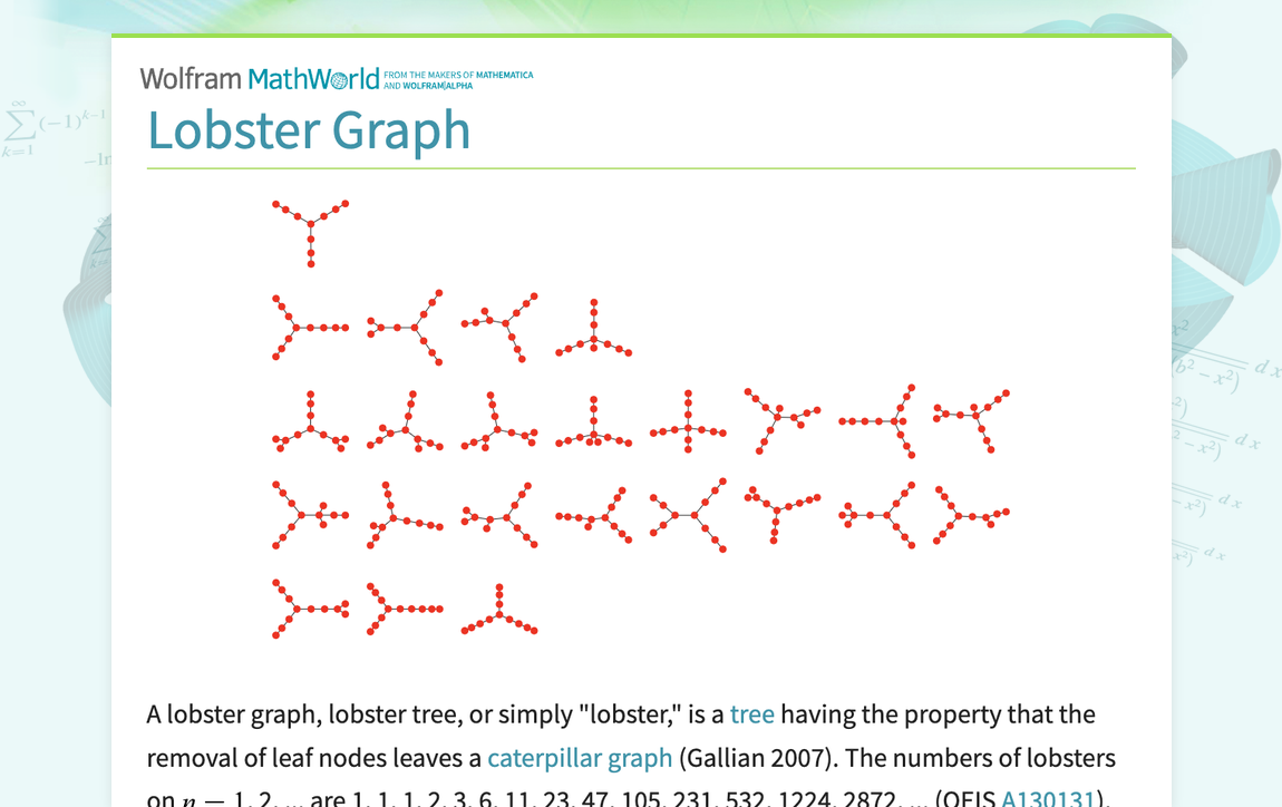 Lobster Graph -- from Wolfram MathWorld