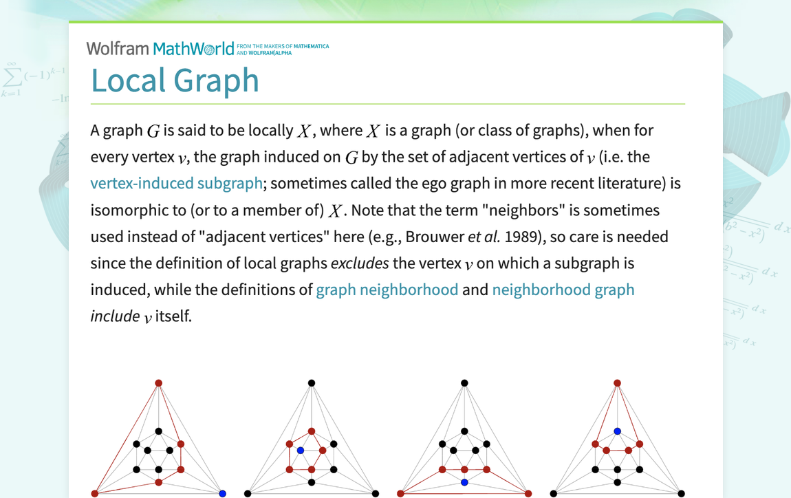 Local Graph -- from Wolfram MathWorld