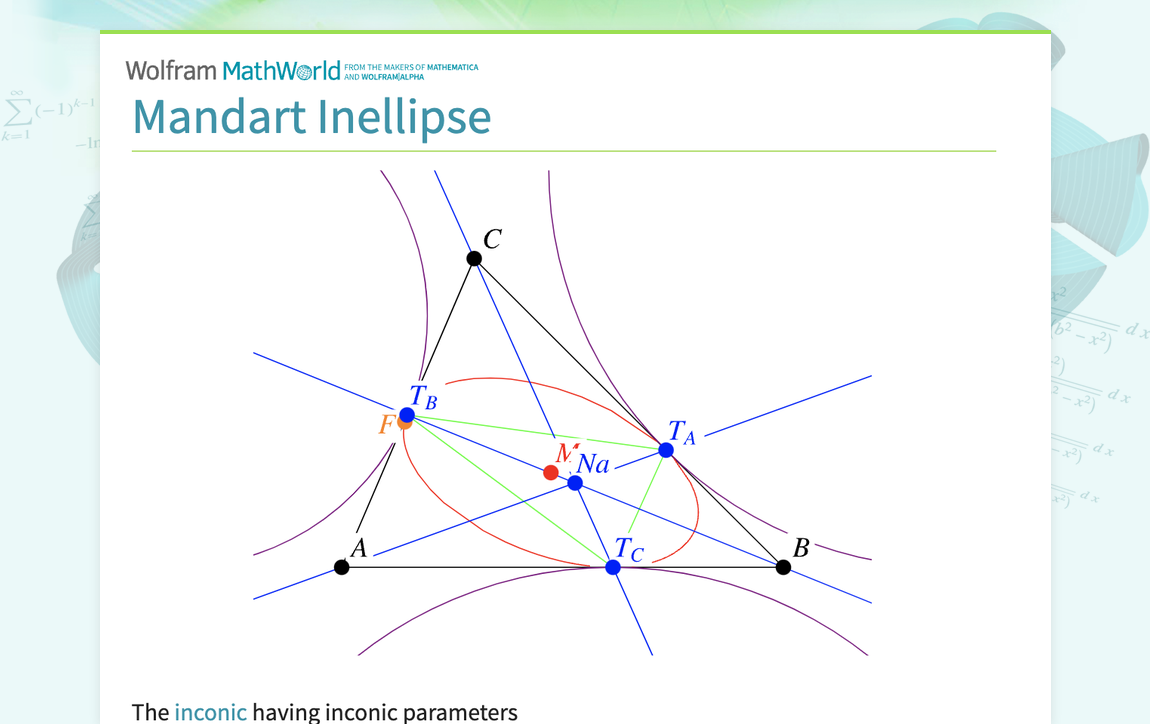 Mandart Inellipse -- from Wolfram MathWorld