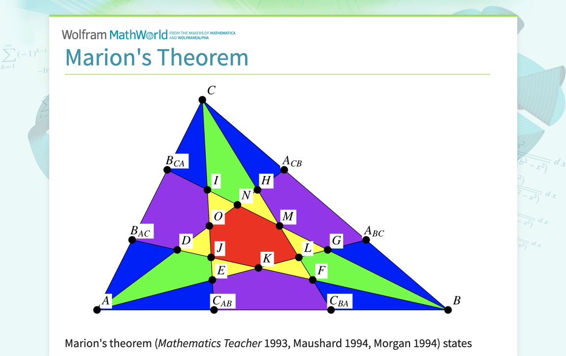 Marion's Theorem -- from Wolfram MathWorld