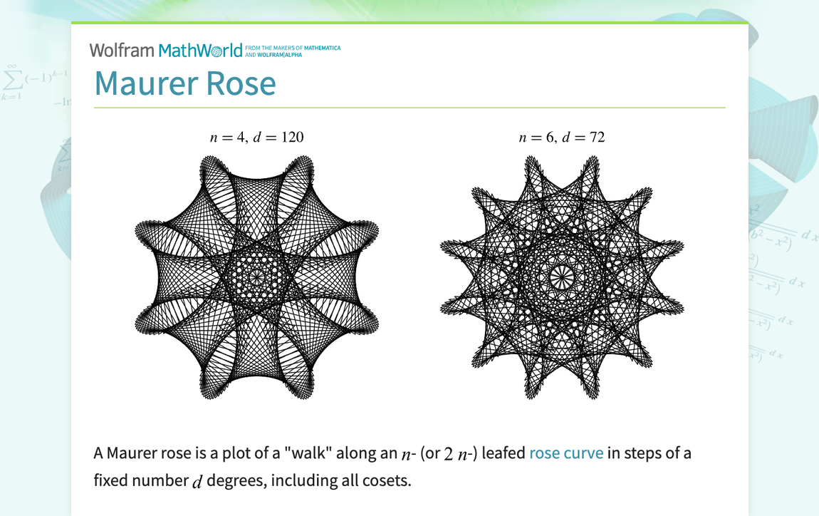Maurer Rose -- from Wolfram MathWorld