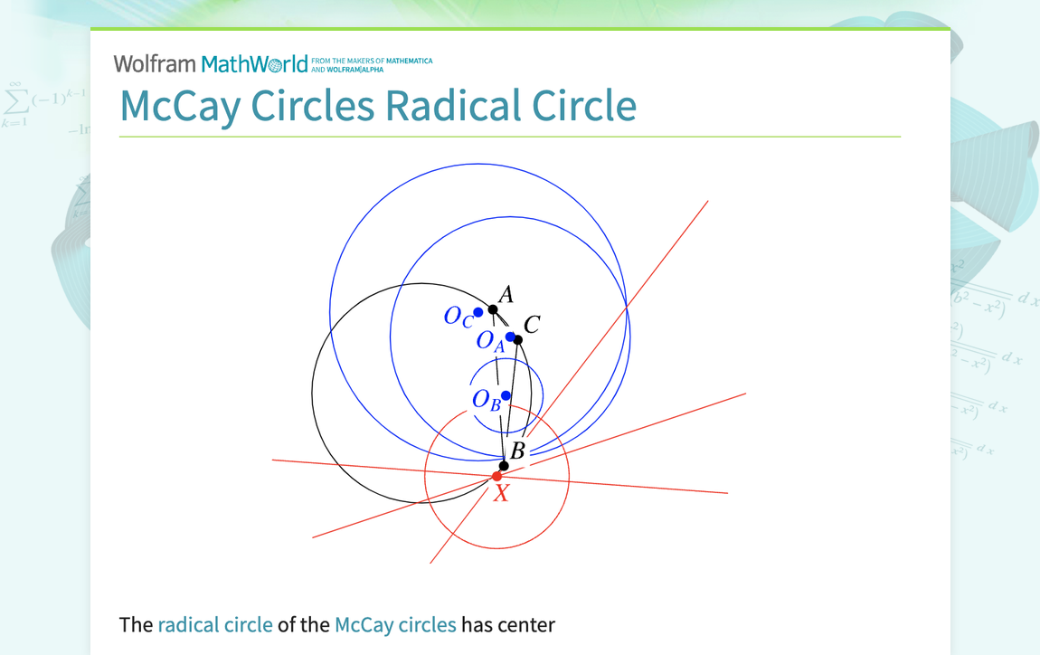 McCay Circles Radical Circle -- from Wolfram MathWorld