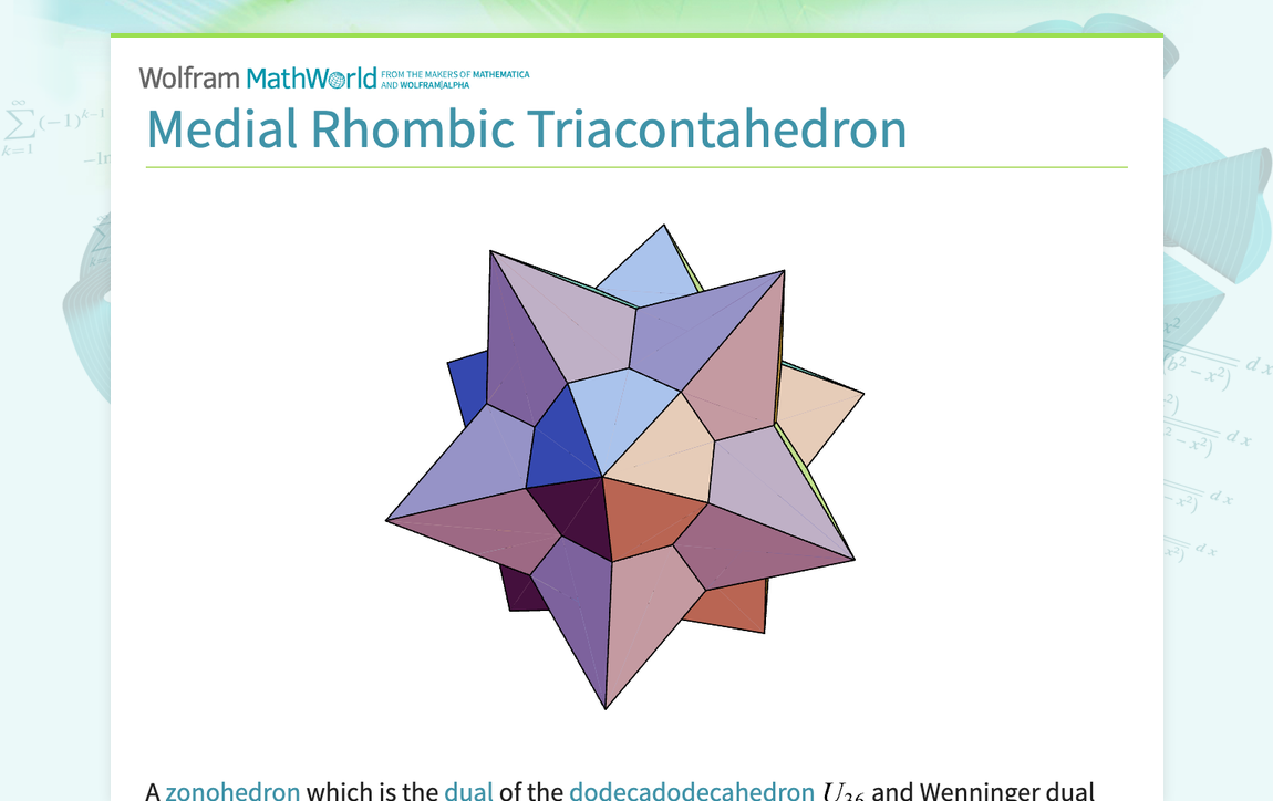 Medial Rhombic Triacontahedron -- from Wolfram MathWorld