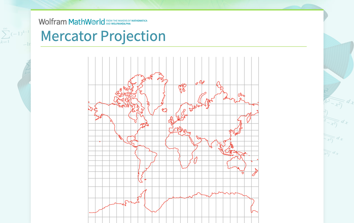 Mercator Projection -- from Wolfram MathWorld