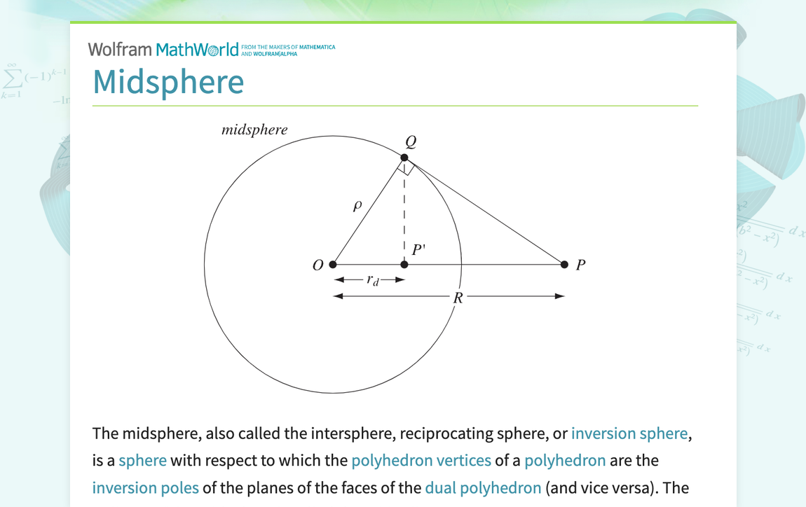 Midsphere -- from Wolfram MathWorld