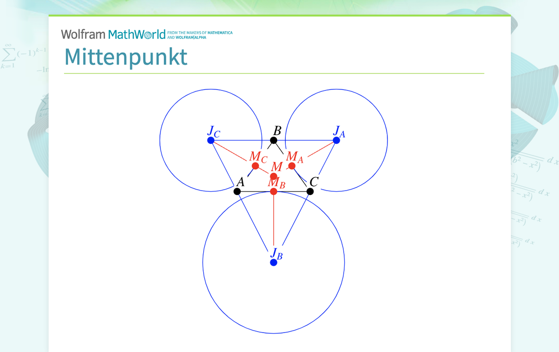 Mittenpunkt -- from Wolfram MathWorld
